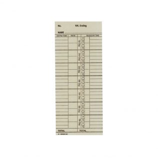 800292/1B Weekly Clocking Cards - 1000 Cards