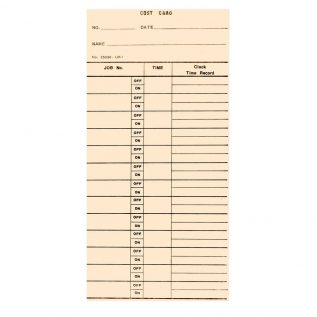 25550/1B Job Costing Cards - 1000 Cards
