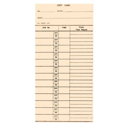 25550/1B Job Costing Cards - 1000 Cards