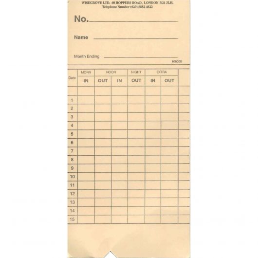 106000 Monthly Clocking Cards