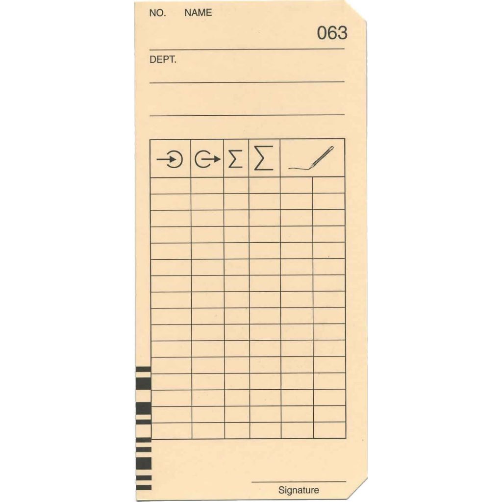 107046 Weekly Clocking Cards - 100 Cards