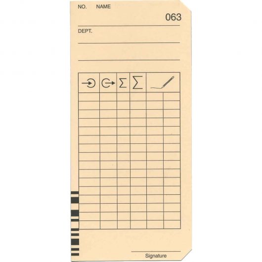 107046 Weekly Clocking Cards - 100 Cards